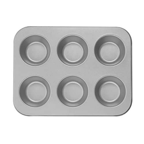 Cuisinart Chef's Classic Nonstick Bakeware 6-Cup Jumbo Muffin Pan, Silver