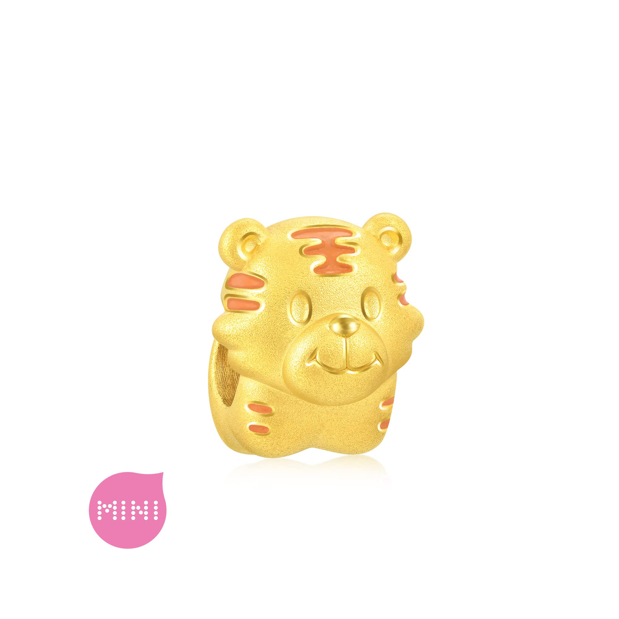 CHOW SANG SANG 999 24K Solid Gold Tiger Mini Charm Bracelet for Women 92958C (Gold, 19 CM)