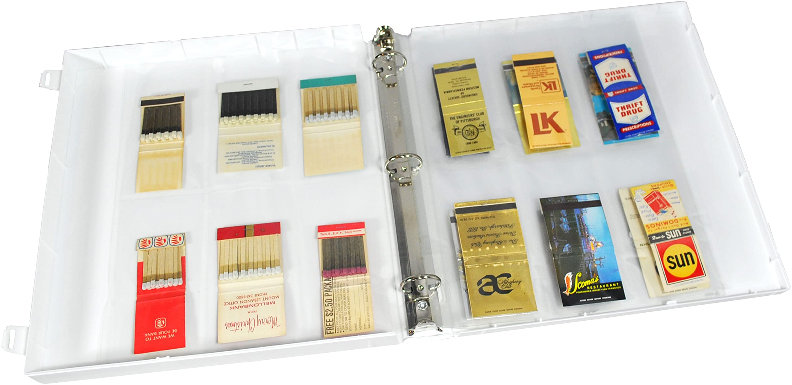 UniKeep Matchbook Cover Collection Storage Album for Display, Protection, and Archival. Includes 15 Pages. Holds 90 Matchbooks