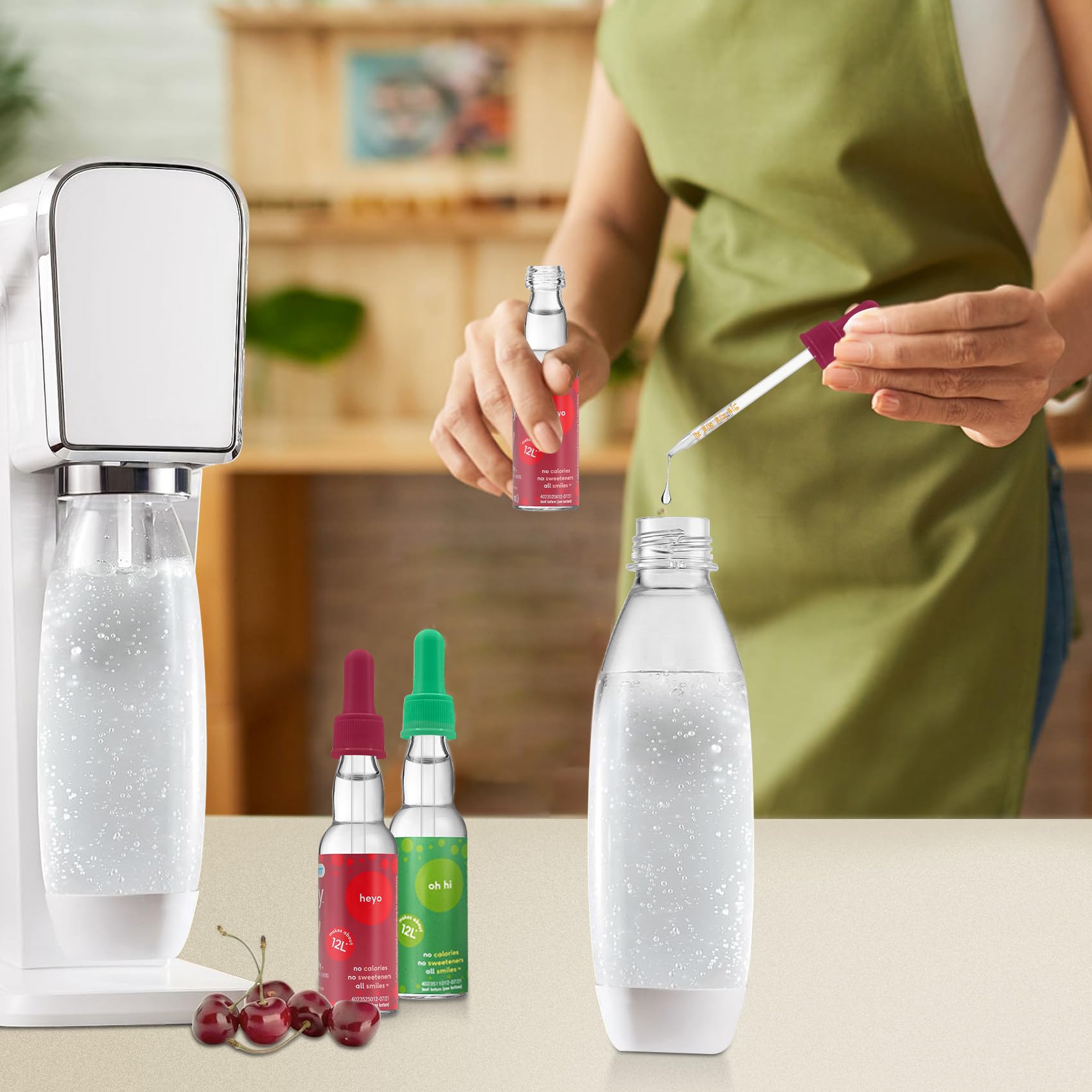 Glass Dropper Pipettes Compatible with SodaStream Bubly Bubbly Drops Flavors for Soda Stream Accessories (Colorful, 6Pcs)