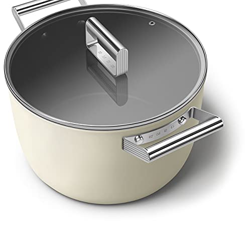 Smeg Cream 8-Quart 10-Inch Casserole Dish with Lid