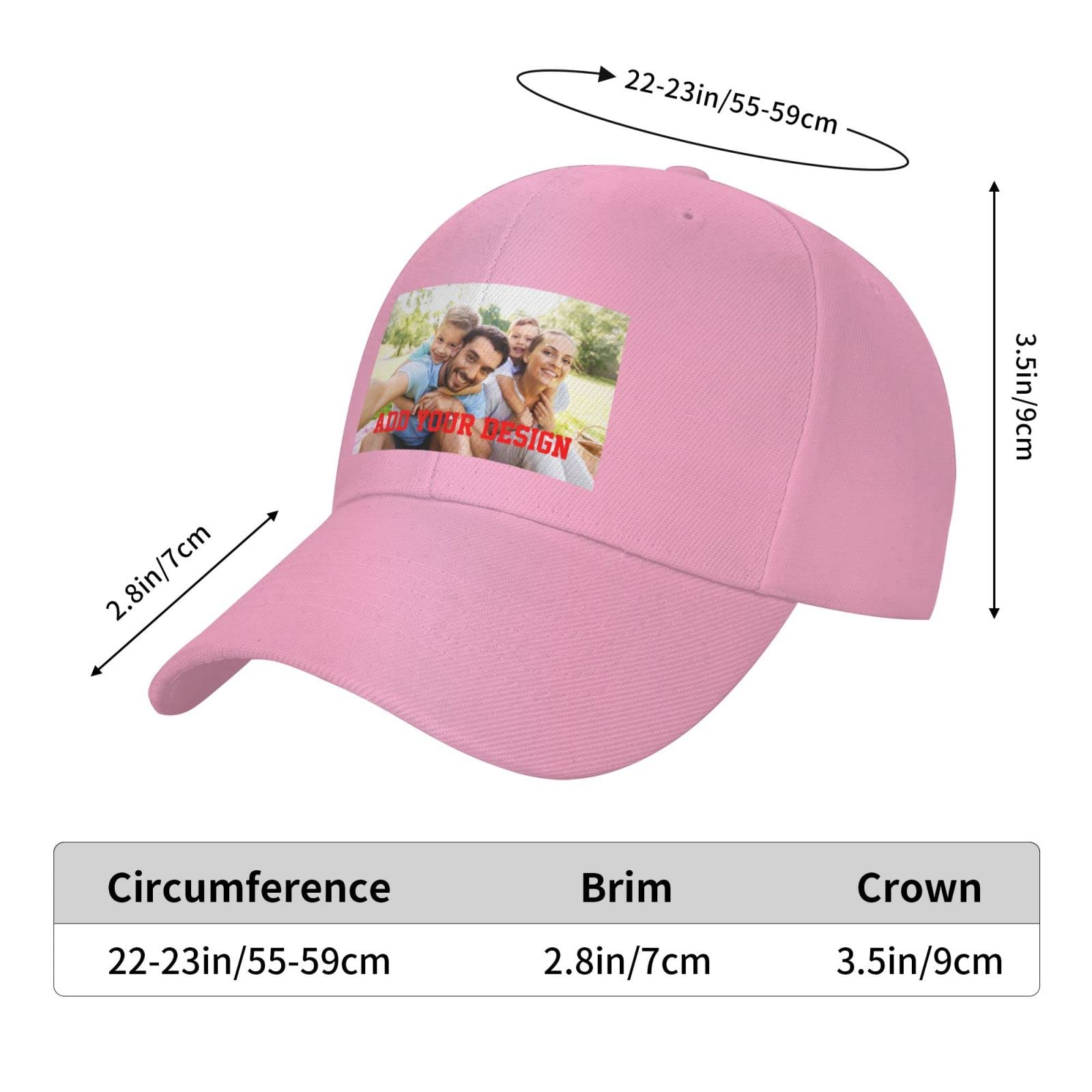Custom Hat Snapback Personalized Baseball Cap Design Your Own Text Image Outdoor Sport Casquette Pink