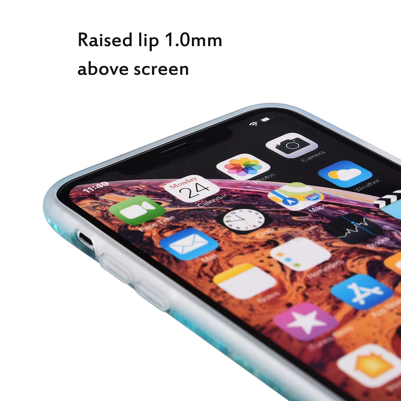 Compatible with iPhone Xs Max Case Marble iPhone Xs Plus Case Girls Women Cute [Tinfoil] Pearly Glitter Phone Case Protective TPU Silicone Case for iPhone 10/Xs Max 6.5 inch (Pearlecent Aqua)