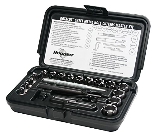 Hougen 11085 RotaCut Hole Cutter Master Kit - Fractional 21 Piece, 1/4 to 3/4" Cutter Diameter, 1/4" Cutting Depth