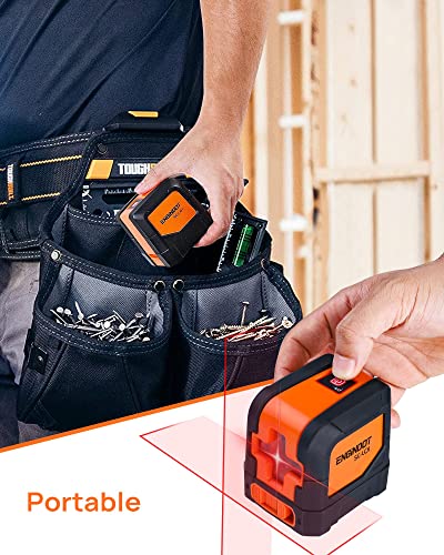 ENGiNDOT Self Leveling Laser Level 50ft, Cross Line Laser with Quick Self Leveling,360°Magnetic Mounting Plate, Zippered Pouch, Battery Included, for Tiling and Aligning