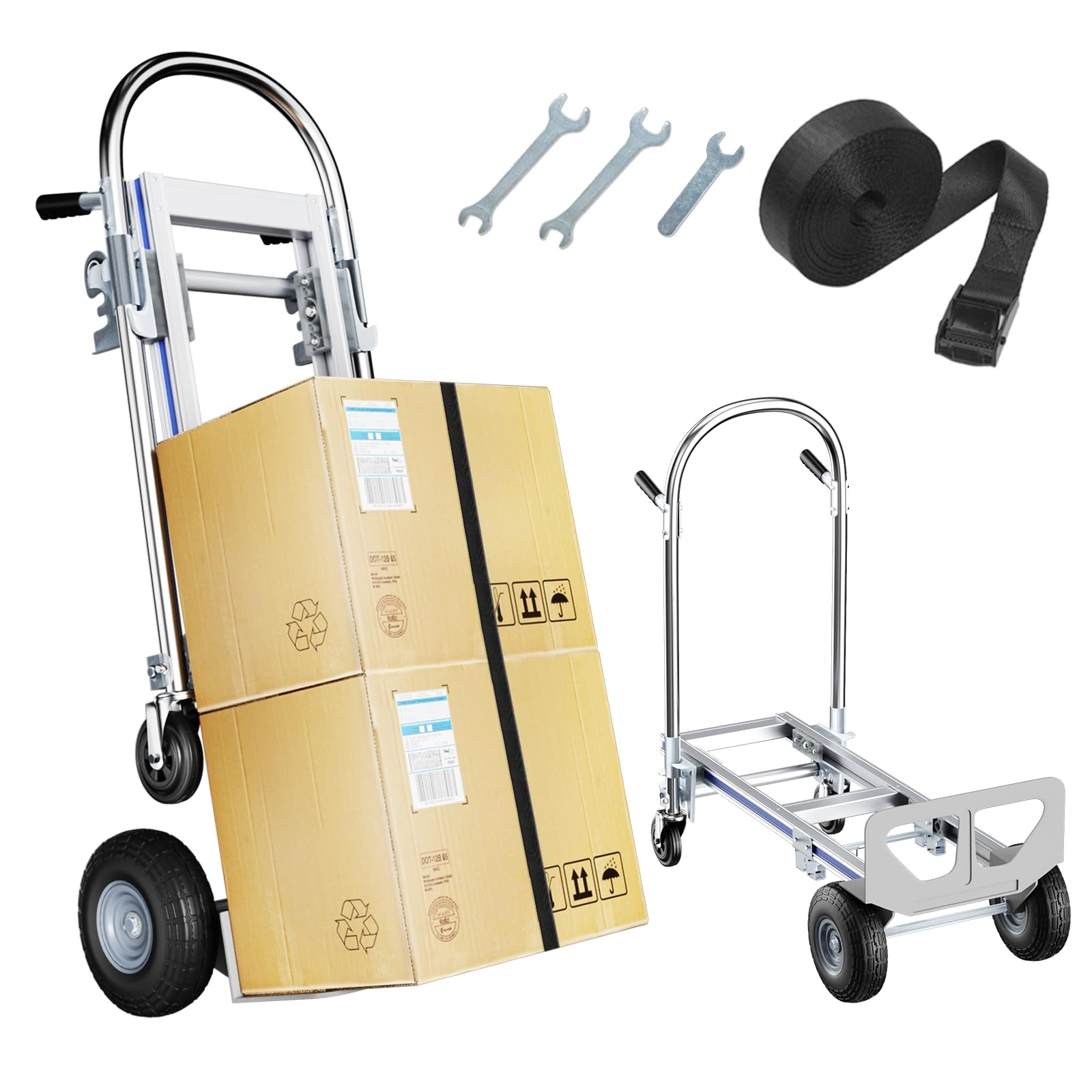 Convertible Hand Truck Dolly Cart, 2-in-1 Hand Truck with 1000 Lbs Capacity, Durable Solid Wheels - Folding Design for Easy Storage, Ergonomic for Moving Appliances, Boxes, Ideal for Heavy Outdoor Use
