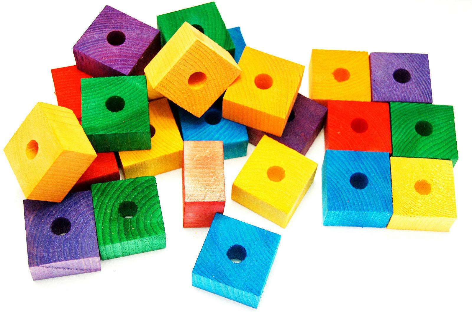 Parrot toys Wooden Colored Large 24 Blocks Bird Parts Amazon Cockatoo Macaw