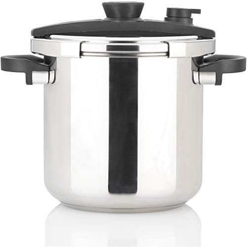 Zavor EZLock Stove Top Pressure Cooker 12 Quart - Canning Ready, Stainless Steel, Multi Pressure Levels, Easy Locking, Induction Ready, 4 Jar Canning Capacity, Digital Cookbook & Steamer Basket