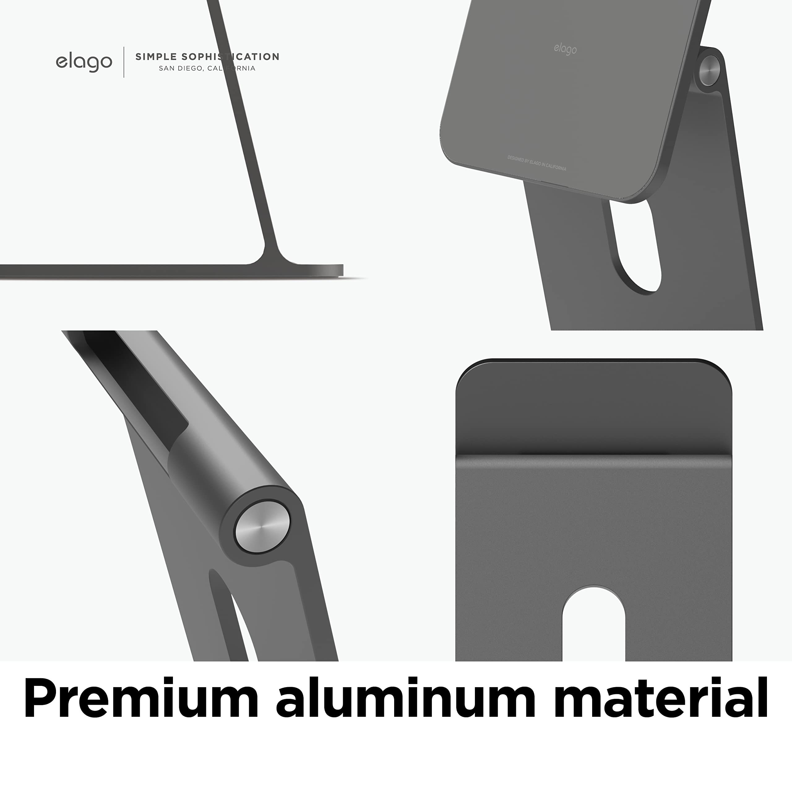 elago Premium iPad Magnetic Stand Designed for iPad Pro 12.9"(5th,4th Gen), iPad Pro 11"(3rd,2nd Gen), iPad Air 10.9"(5th,4th Gen), iPad Mini 8.3"(6th Gen), iPad 10.9"(10th Gen) [Dark Grey]