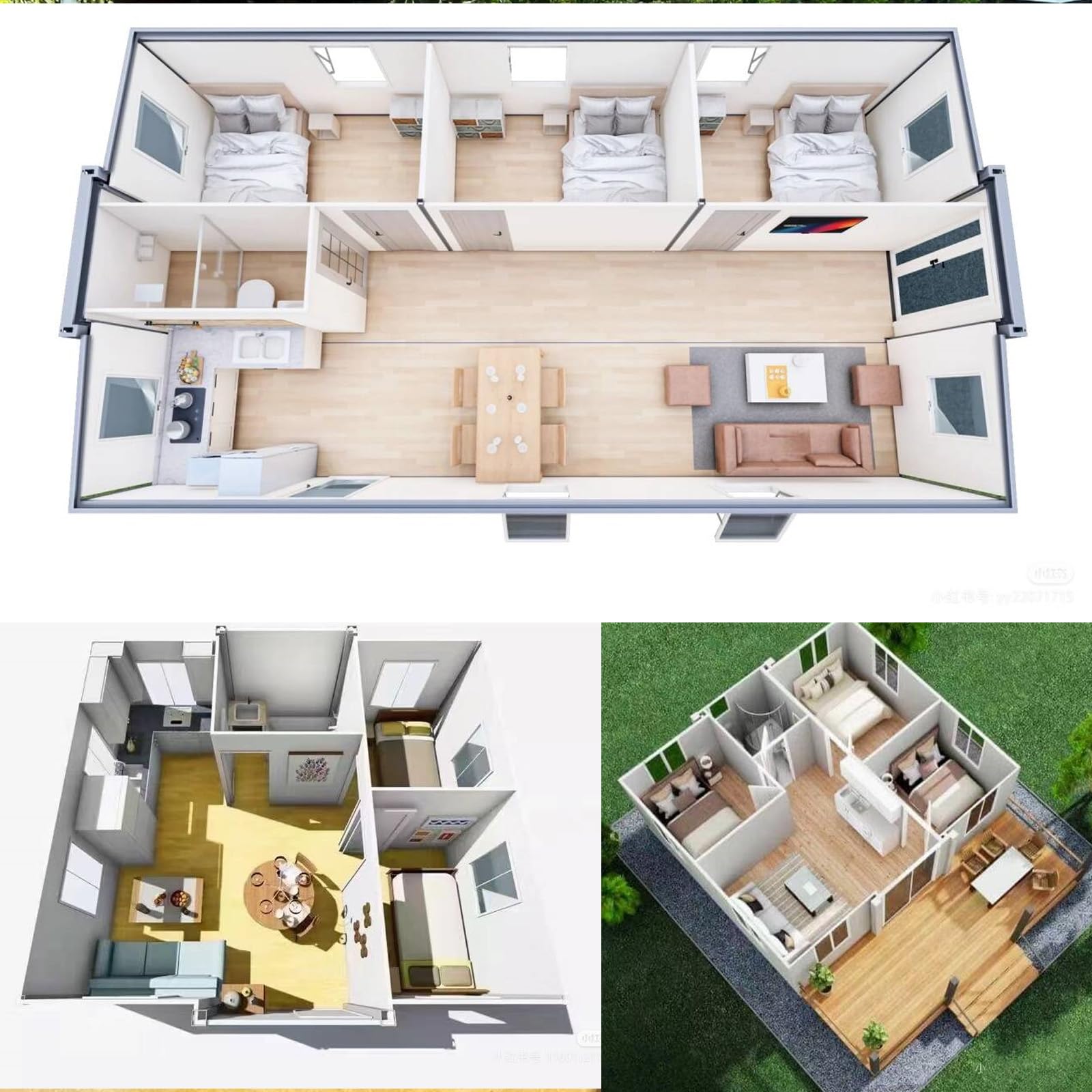 Folding Container House Tiny House Expandable Folding House with 2 3 4 Bedrooms and Bathroom Tiny Home with Luxury Design for Homes, Hotels, Offices