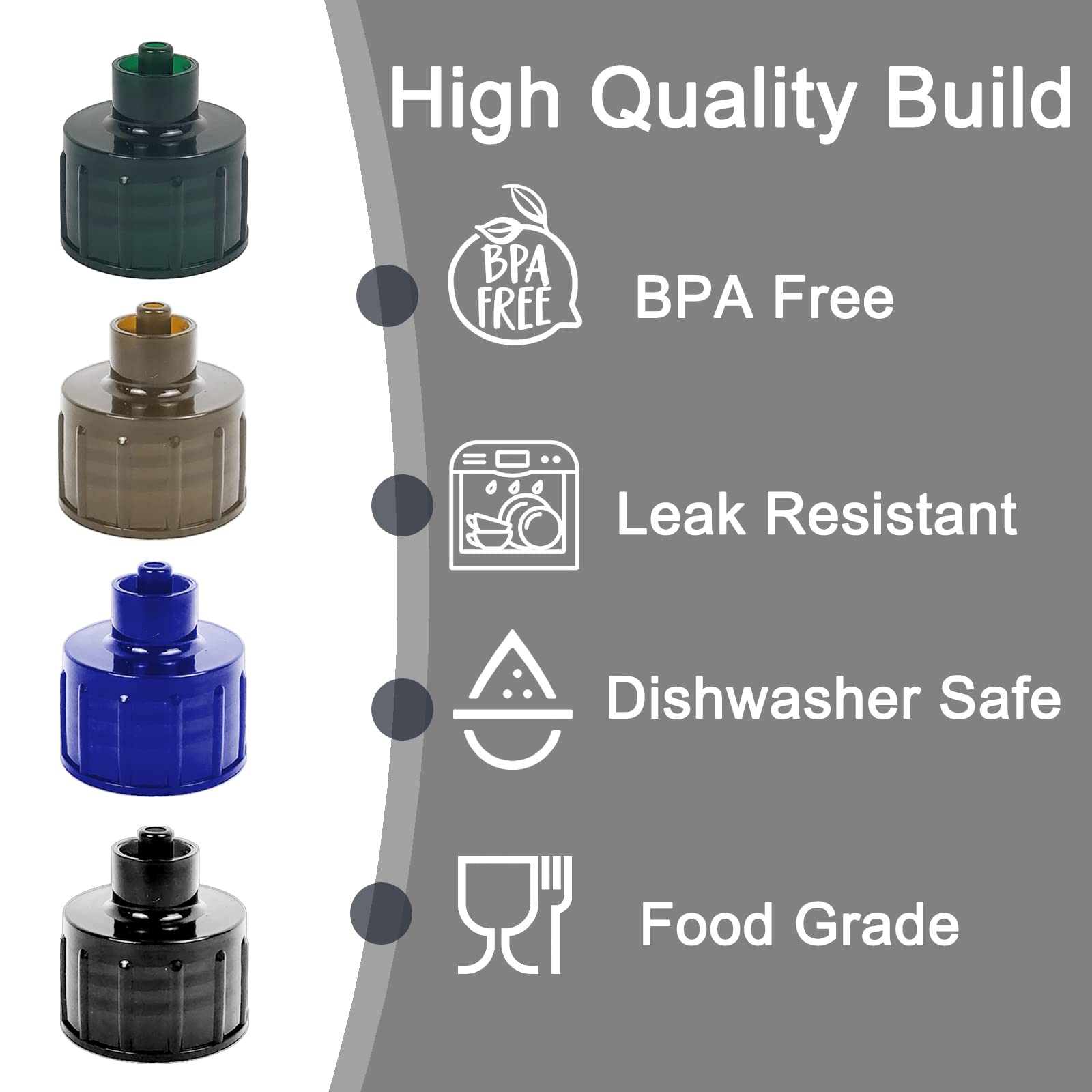 EDSRDUS Compatible with Luer Lock Green Dispensing Caps, Replacement Caps for Squeeze Bottles, 20/410 Neck Diameter 20mm, Thread Type 410 (Pack of 12)