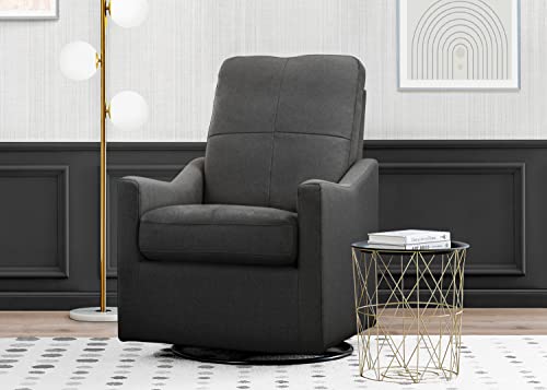Delta Children Kenwood Glider Swivel Rocker Chair, Dark Grey