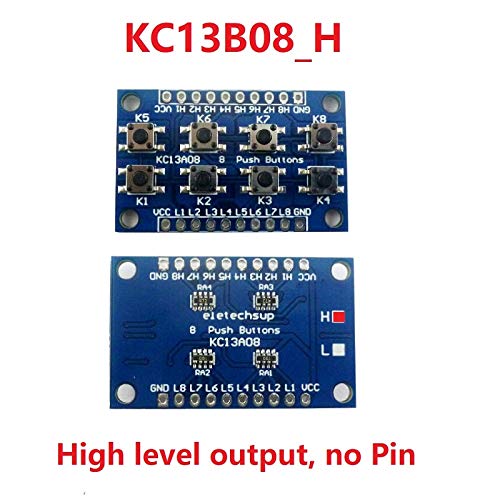 eletechsup 8-Button High Level Push Buttons Module 8 Keyboard Keypad for Arduiuo Due Breadboard Leonardo Zero TRE Micro Banana pi STM32（no pin） (1)
