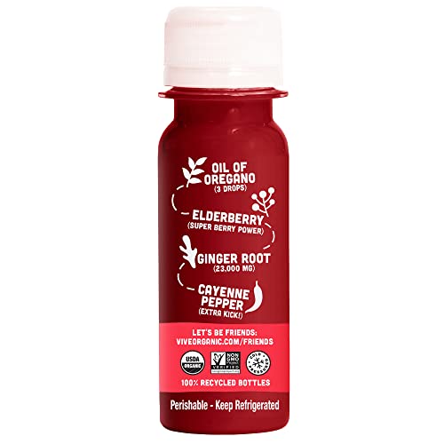 Vive Organic Wellness Rescue Shot, Ginger, Elderberry & Oil of Oregano, 2 Oz