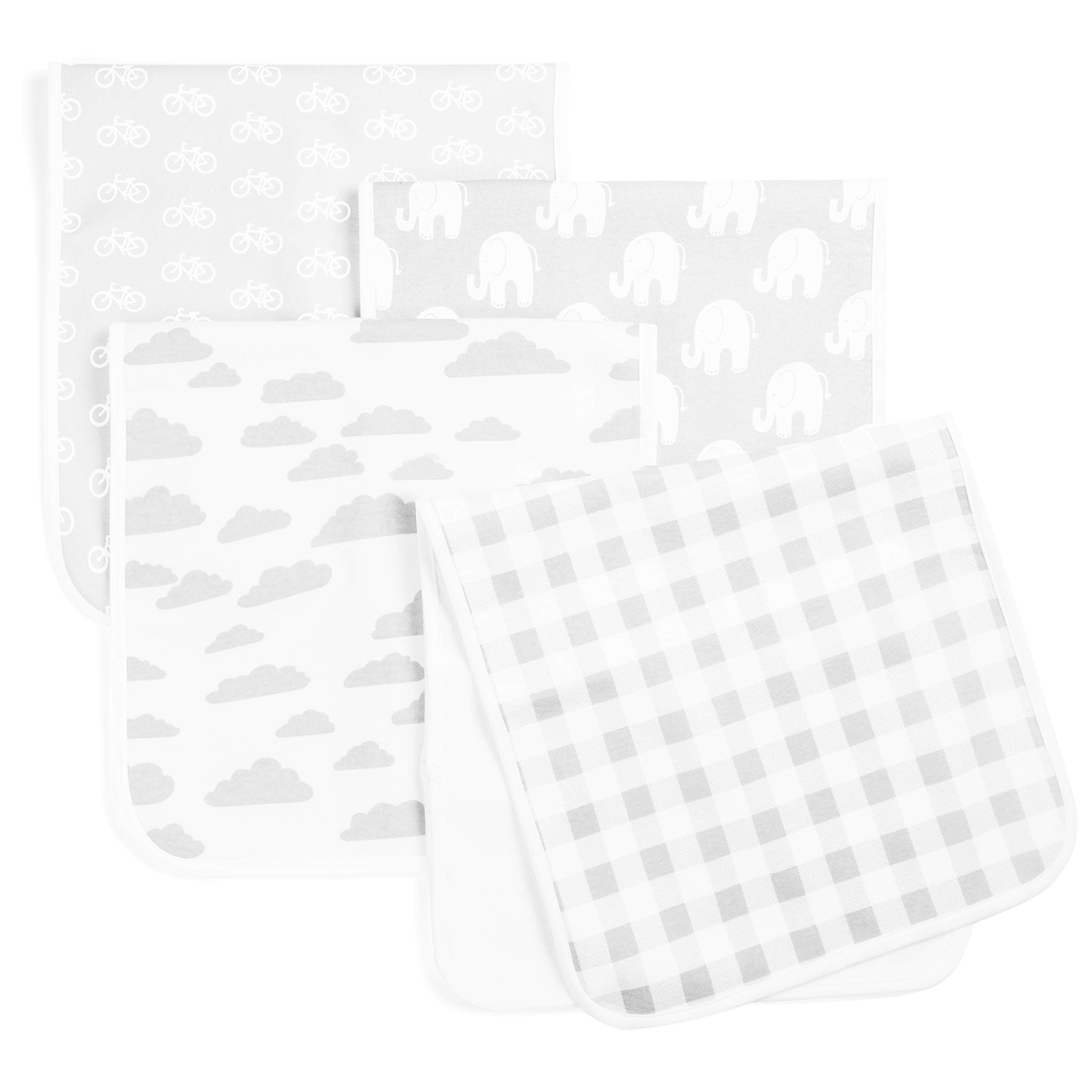 Changing Pad Liner 4 Pack – Waterproof Changing Pad Cover – Wipeable Changing Pad Cover – 100% Cotton Changing Table Pad Cover –Reusable Baby Changing Pad Covers by BaeBae Goods