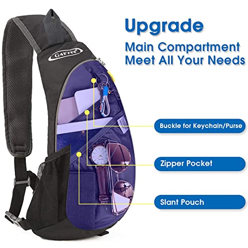 G4Free Sling Bags Men Small Chest Sling Backpack+RFID Sling Bag Crossbody Sling Backpack for Men Women Hiking Outdoor