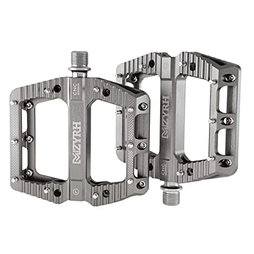 MZYRH Road/Mountain Bike Pedals MTB Pedals Bicycle Flat Pedals 3 Bearings 9/16β Aluminum Alloy Bicycle Platform Pedals for BMX MTB (TI)