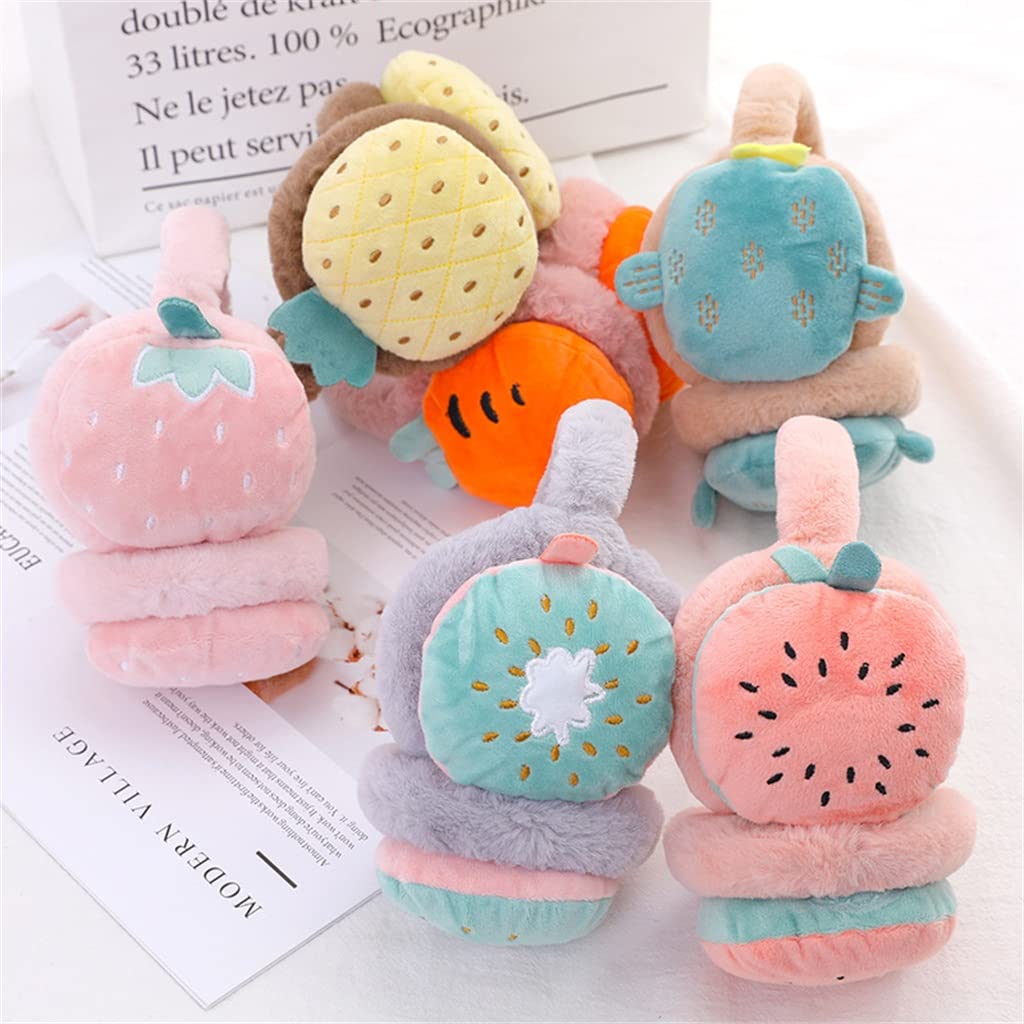 DSFEOIGY Women's Adjustable Fruit Earmuffs Winter Warm Folding Earmuffs Ear Warmers Cartoon Male Ear Bags Ear Muffs
