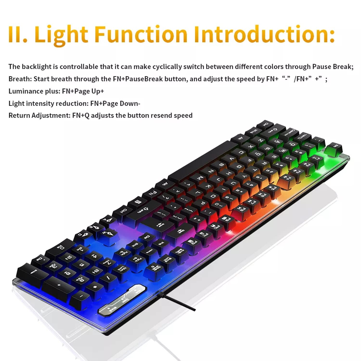EXHNLE Gaming Keyboard and Mouse Combo, RGB Backlit Mini Keyboard, 3200 DPI Mouse, USB Wired Backlit Keyboard, for Laptop PC Computer Game and Work