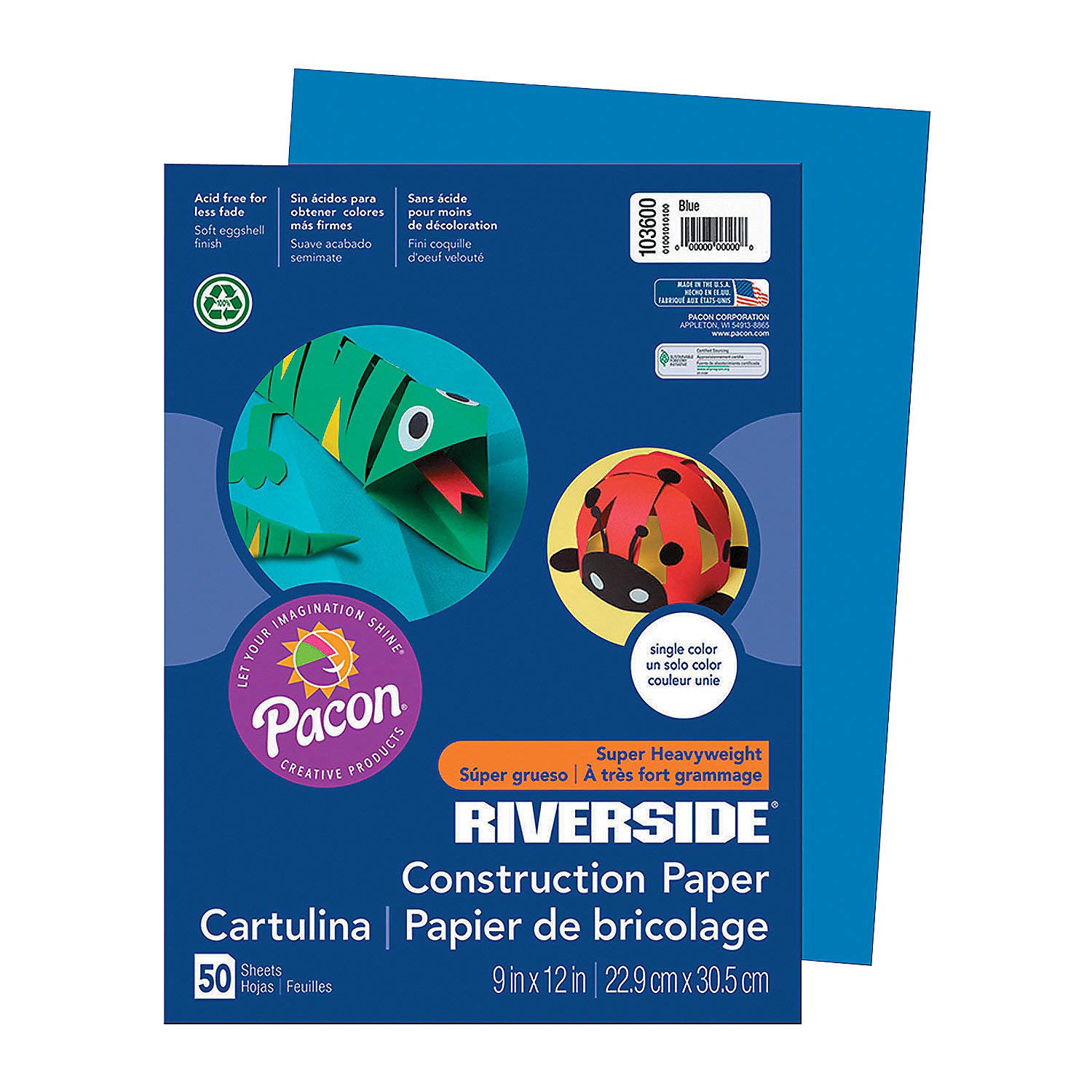 Sunworks® Blue 9" x 12" Heavyweight Construction Paper - Art Supplies - 50 Pieces