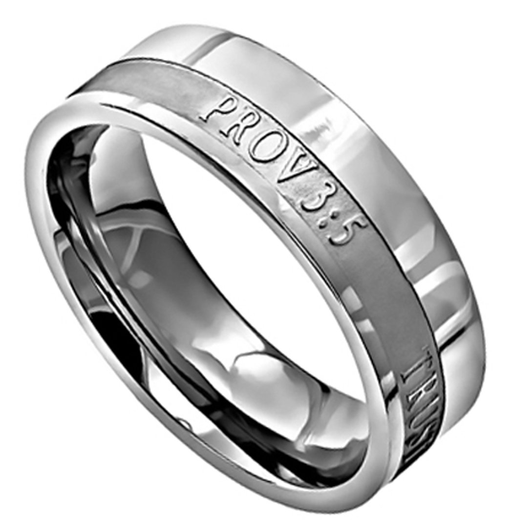 Christian Rings K13 Trust in The Lord with All Your Heart Proverbs 3:5 Ring Scripture Band (7)