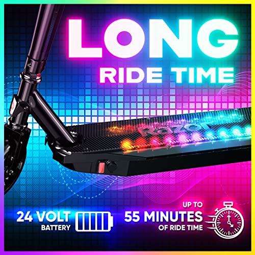 Razor Sonic Glow Black Electric Scooter with LED Lights and Bluetooth Wireless Speaker, (13112110)