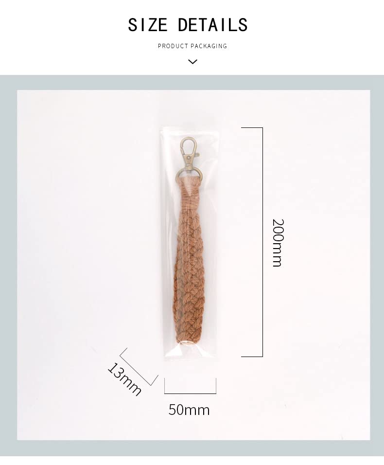 Dannwlot 6pcs Boho Macrame Wristlet Keychain for Women Car Key Holder Lanyard Keyring Strap Wallet Pendant Teacher Mother's Day Gift
