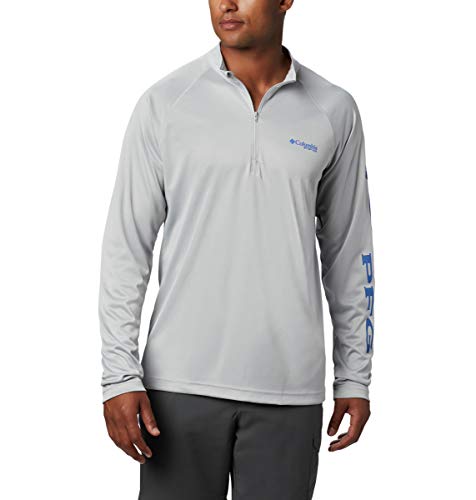 Columbia Men's PFG Terminal Tackle 1/4 Sleeve Zip Tee, Breathable, UV Sun Protection