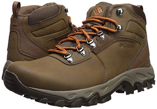 Columbia Men's Newton Ridge Plus II Waterproof Hiking Boot Shoe, Dark Brown/Bright Copper, 11.5 M US