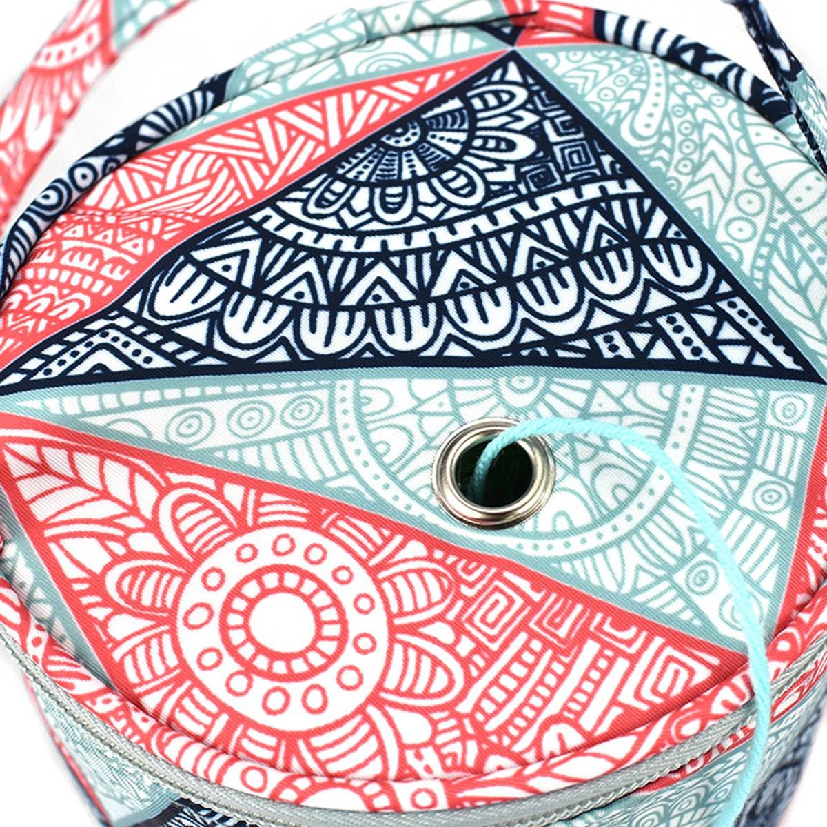 Geynutaly Yarn Storage Portable Bag Round Woven Bag Small Size Knitting Projects Organizer for Yarns, Zipper Storage Bag A
