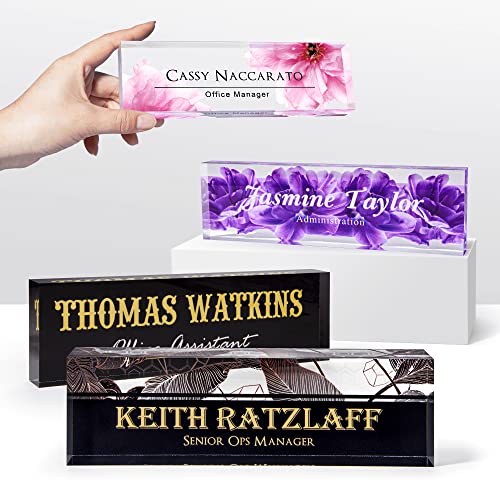 Name Plate for Desk | Clear Acrylic Office Decorations for Work | Boss Lady Gifts for Women | Personalized Desk Decorations