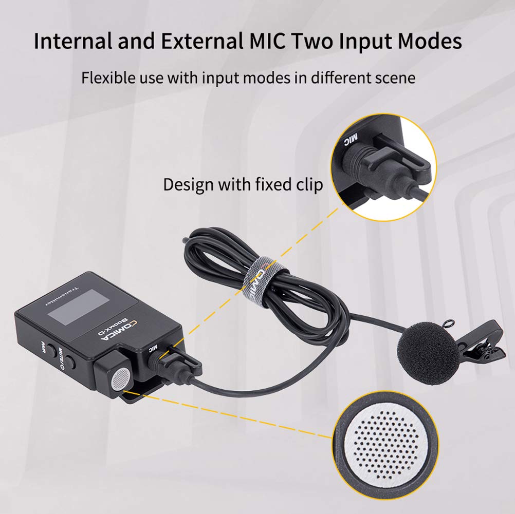 comica Boom X-D D1 Wireless Lavalier Microphone, Digital Transmitter and SLR Receiver System with Clip for Interview, YouTube, Facebook Live, Volgging