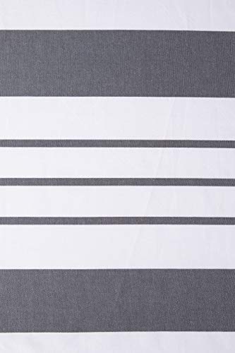White Shower Curtain for Bathroom, Fabric Shower Curtains, 72x72 in, Farmhouse, Boho, White and Gray Striped Woven
