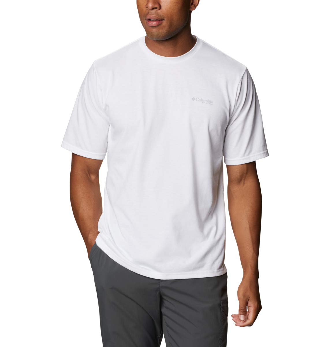 Columbia Men's PFG Carey Chen Graphic Short Sleeve, White/Flats Slam, XX-Large