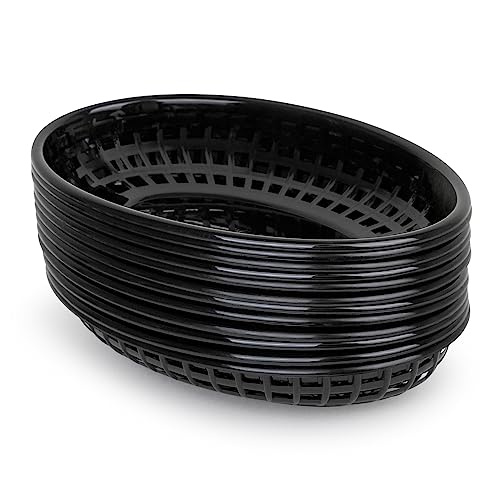 zees products Food baskets with parchment paper, fast food baskets, plastic food baskets, restaurant baskets for food, plastic food baskets with paper liners, 12 baskets, 250 parchment Liners