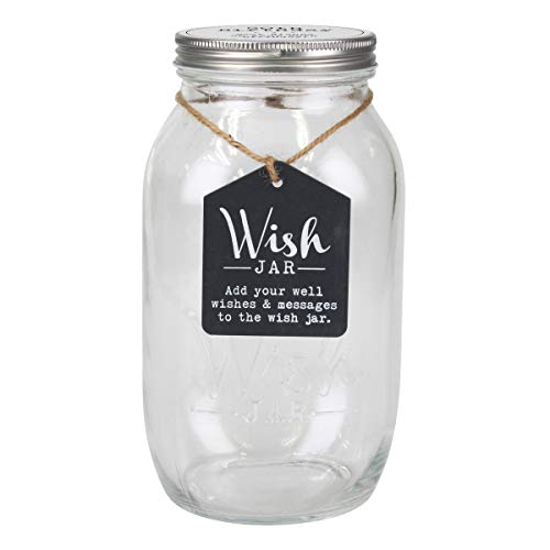 Top Shelf 50th Birthday Wish Jar With 100 Tickets, Pen, and Decorative Lid