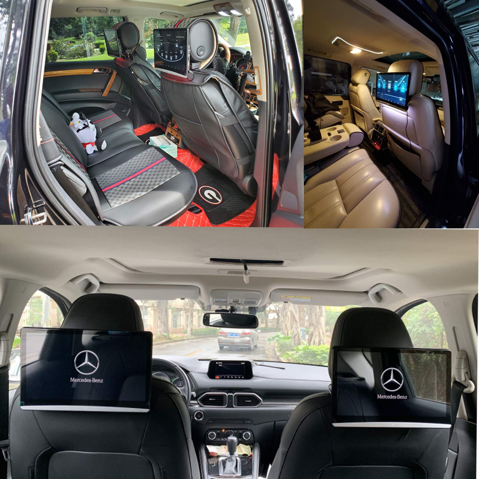 DDAUTO 12.4" Android 10 Car Headrest Video Player with 2.4G/5G WiFi TV Monitor Touch Screen, Support Netflix Youtube Sync Screens Phone Mirroring Bluetooth FM USB-DD125S
