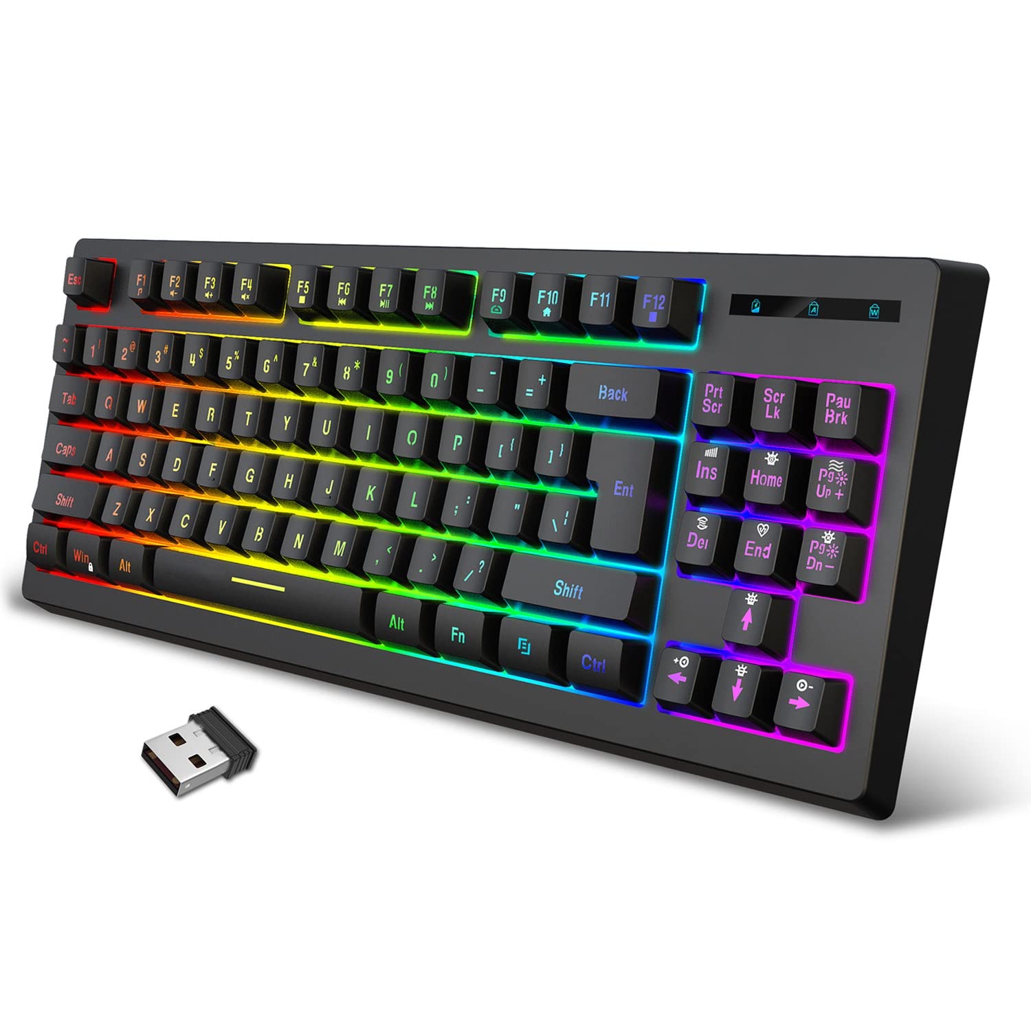 EXHNLE Mechanical Keyboard - Gaming Mechanical Keyboard LED Backlit 87 Keys Anti-ghosting, with 87 Key Computer PC Gaming Keyboard for PC/Laptop (Color : Black)