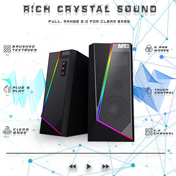 Computer Desktop PC, Intel Core i7, TechMagnet Siwa 8, 16GB RAM, 128GB SSD Boot + 2TB HDD, Dual 27 Inch Monitor, MTG RGB Keyboard Mouse, RGB Speaker with Webcam, WiFi, Win 11 Home (Renewed)