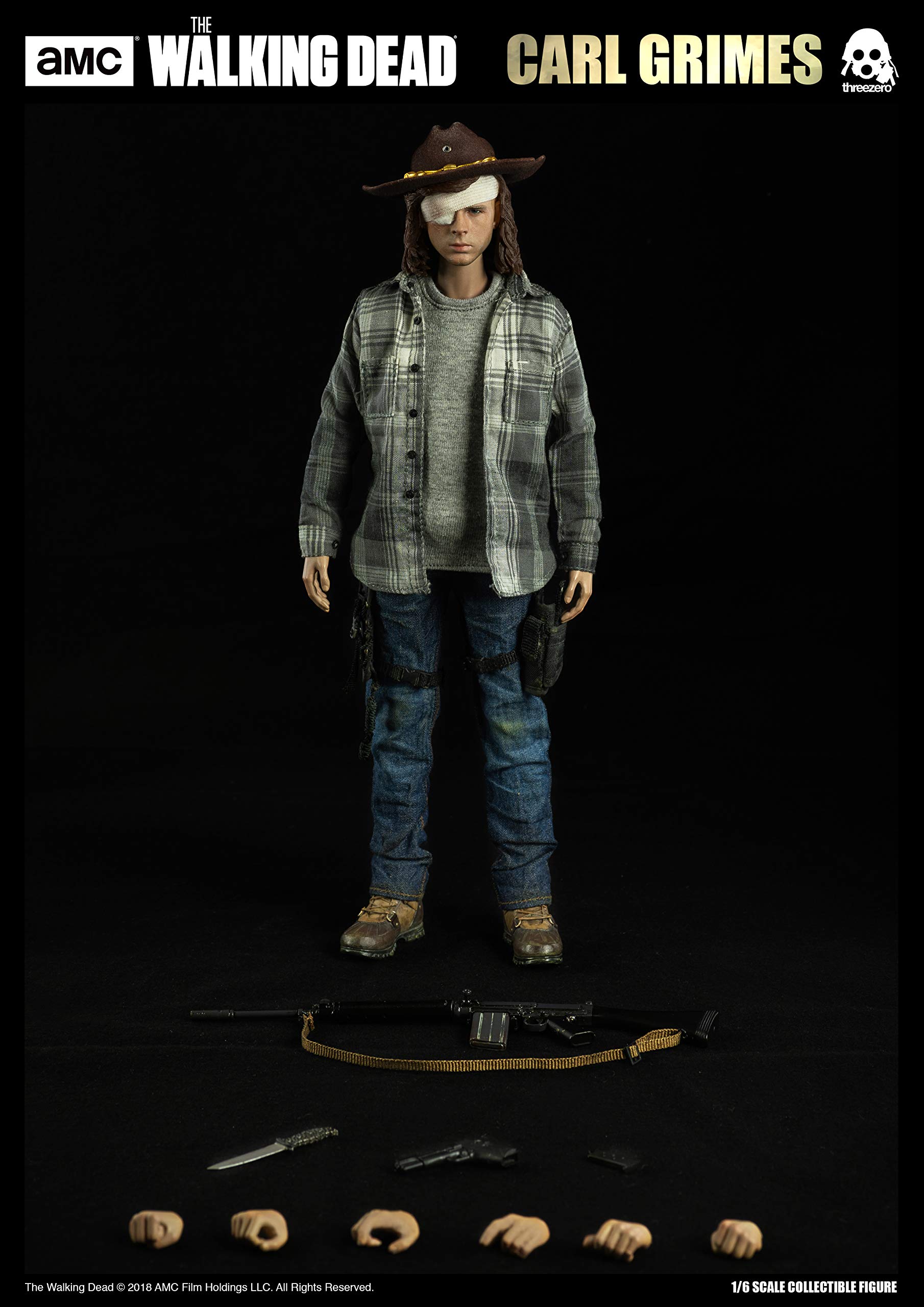 threezero The Walking Dead: Carl Grimes 1: 6 Scale Action Figure, Multicolor