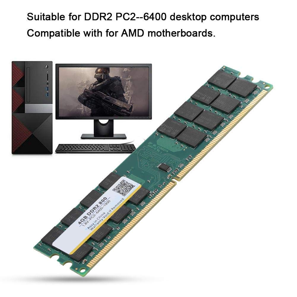 DDR2 Memory,800MHZ 4G 240pin RAM Memory Designed for DDR2 PC2-6400 Desktop Computer for AMD Motherboards, Circuit Module Board