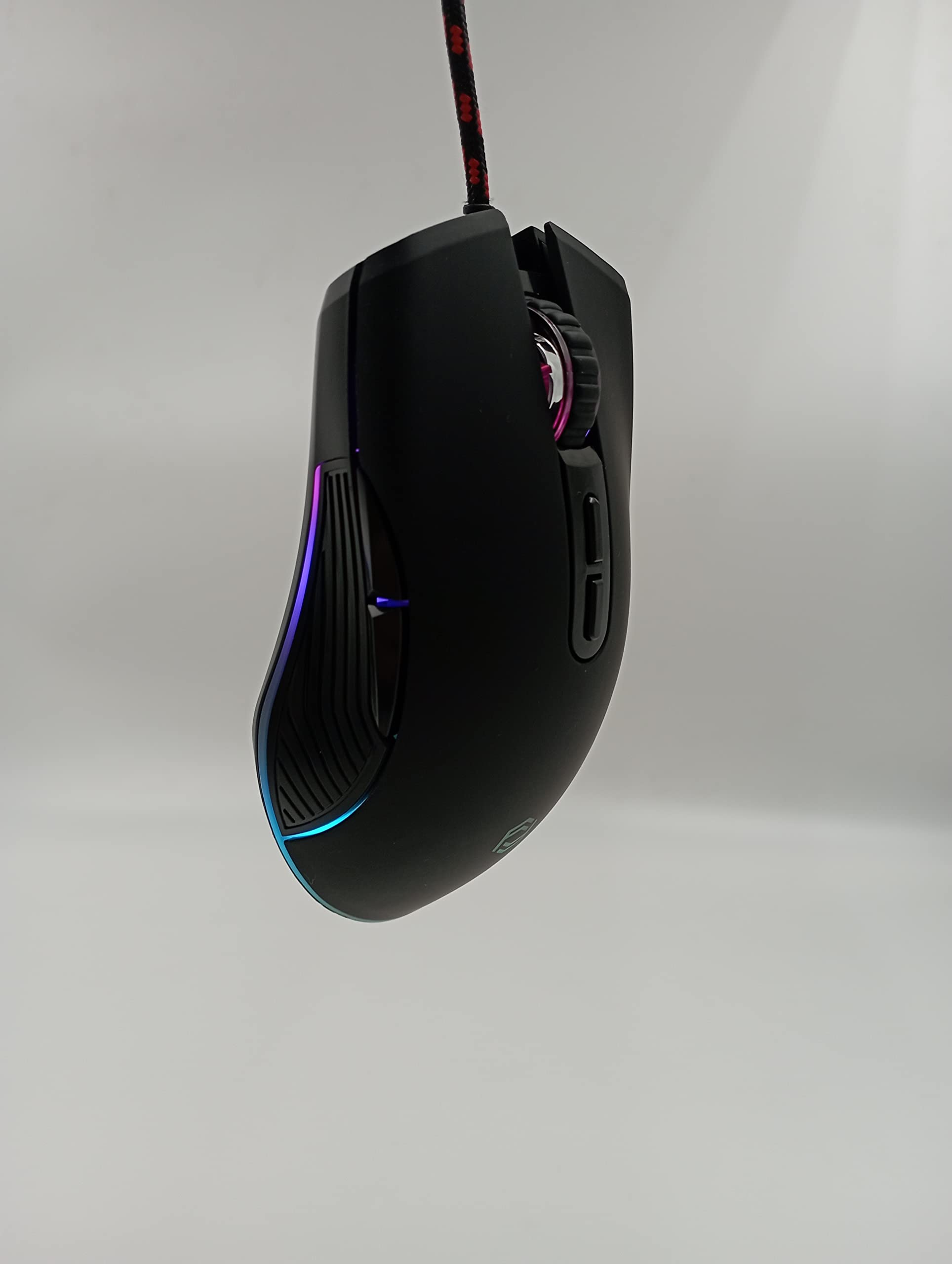 ELONTI Gaming Mouse - 8.0000 DPI Optical Sensor-Wired Mouse with 7 Programmable Buttons-Gaming Accessories for Pc Setup Windows 7 / 8 / 10 ve Mac OSX-FRISBY(GX26)-Black Mouse