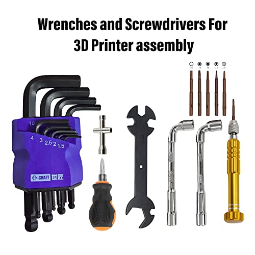 INF3DCOORD 55 Pcs 3D Print Tool Kit Box 2.0 with Cutting Tool, Cleaning Needles, Utility Knife,Screwdriver,Carving Knife,Tweezers,Flat File,Allen Wrench,Shovel,Metal Caliper, Model Tools