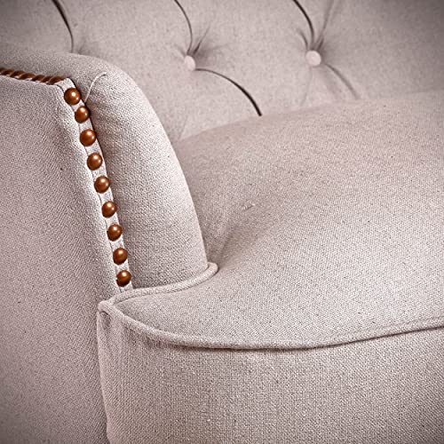 Christopher Knight Home Tafton Tufted Fabric Club Chair, Natural 35D x 33.5W x 34.5H in