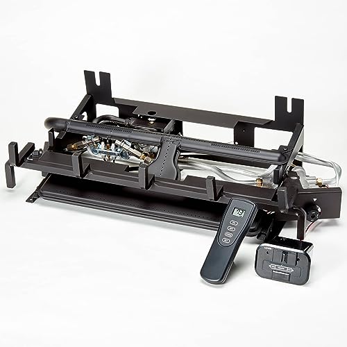 Duluth Forge DLS-24R-1 Dual Fuel Ventless Fireplace Logs Set with Remote Control, Use with Natural Gas or Liquid Propane, 33000 BTU, Berkshire Split Oak, 24 Inches