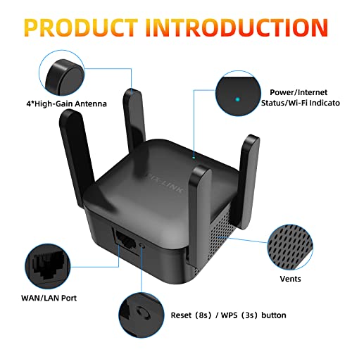 WiFi Extender, 1200Mps 5.8GHz / 2.4GHz WiFi Range Extender, WiFi Booster Cover Up to 7000 Sq.ft and 32 Devices WiFi Extender Signal Booster for Home WiFi Repeater to Extend Range of Wireless Internet