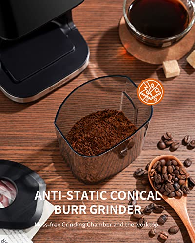 SHARDOR Conical Burr Coffee Grinder Electric for Espresso with Precision Electronic Timer, Touchscreen Adjustable Coffee Bean Grinder with 51 Precise Settings, Brushed Stainless Steel