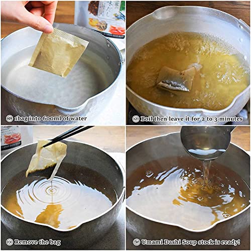 Dashi Stock (dashi broth, dashi packet), Umami dashi Soup Stock, Use 7carefully selected ingredients, made in Japan, 8g×15pacs【YAMASAN】