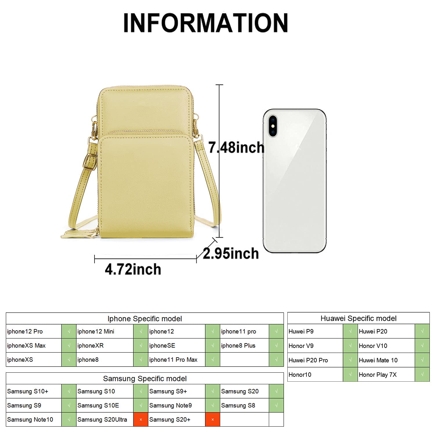 Valleycomfy Small Crossbody Bag For Women Touch Screen Cell Phone Purses and Wallet Lightweight Travel Handbag (Duck Yellow)