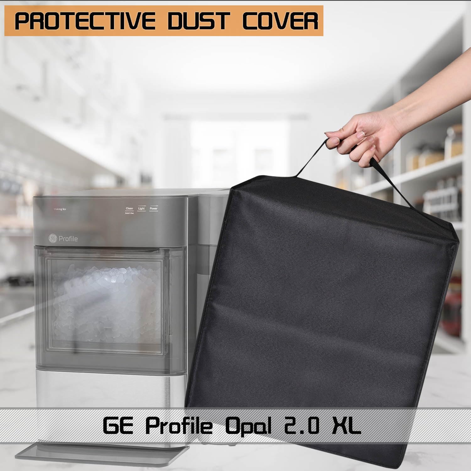 Ice Maker Dust Cover, Waterproof and Dustproof Ice Maker Dust Cover for GE Profile Opal 2.0 Countertop Ice Maker/Portable Ice Maker/Ice Cube Maker/Ice Maker (19.68Dx14.96wx15.74H)